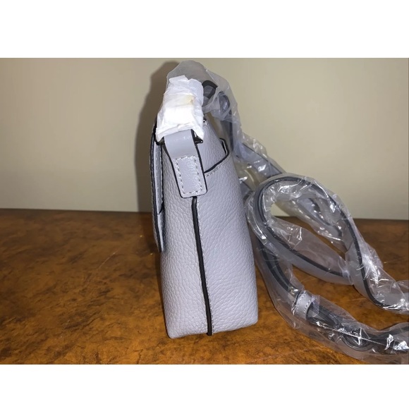 H by Halston | Bags | Halston Small Leather Crossbody Grey Nwt | Poshmark